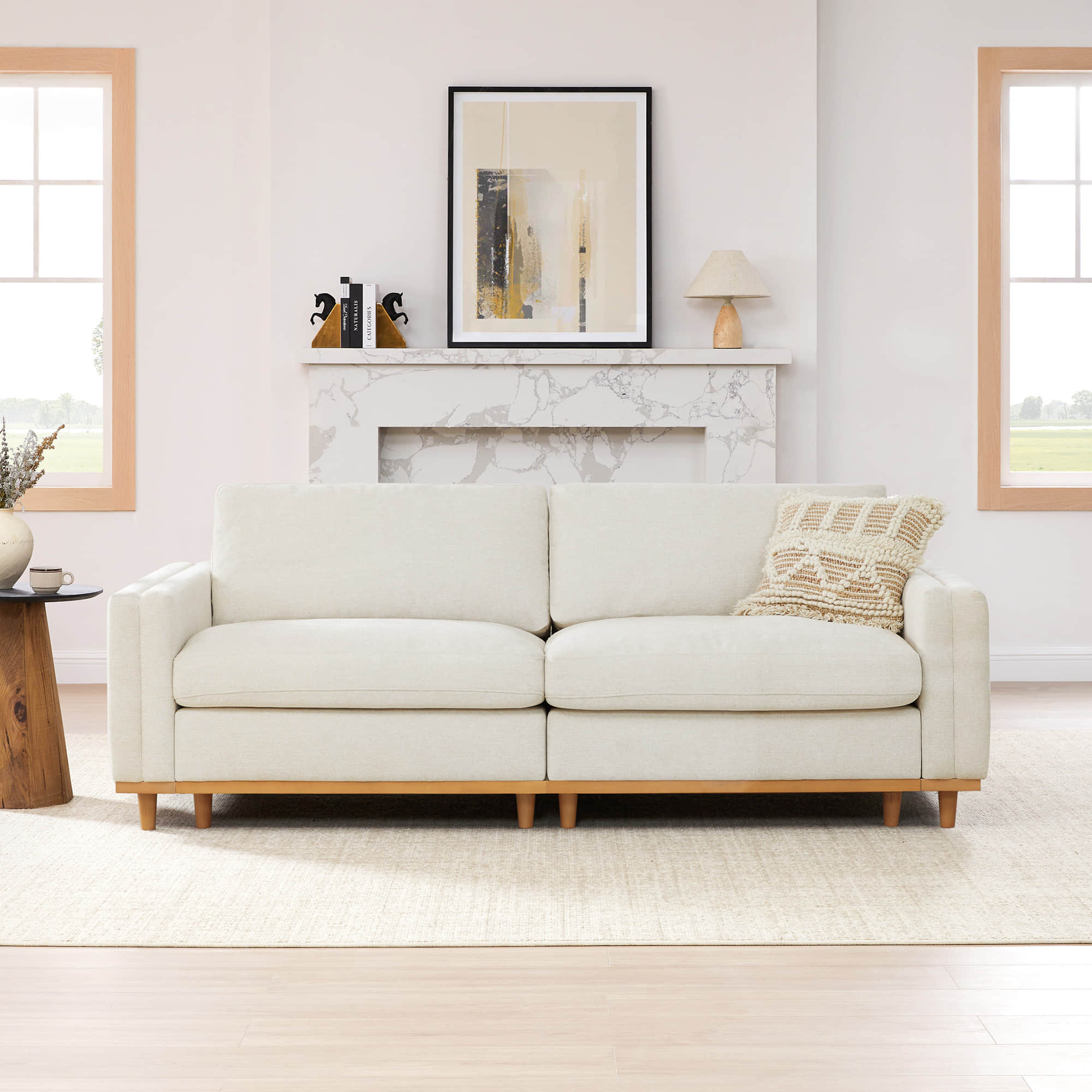 Liam 2-Piece Overstuffed Feather Wood Base Sectional Sofa | Luxurious ...